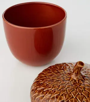 BORDALLO PINHEIRO Gudrun Acorn Large Earthenware Container Claudia Schiffer