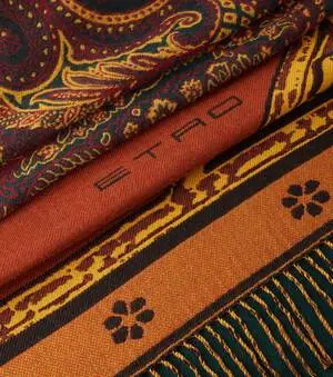 Etro Paisley Wool And Silk-blend Throw