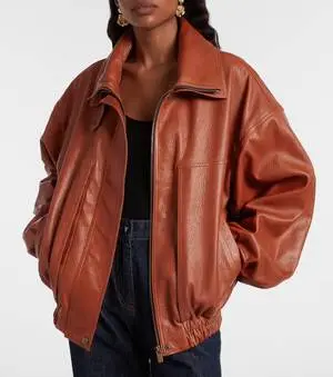 Magda Butrym Leather Blouson Jacket - Orange