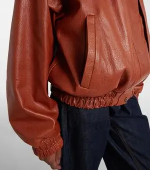Magda Butrym Leather Blouson Jacket - Orange