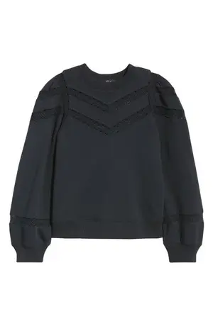 Rails Isles Lace Inset Cotton Sweatshirt