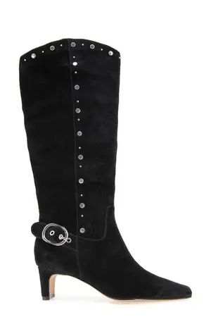 Splendid Studded Suede Boots - Black