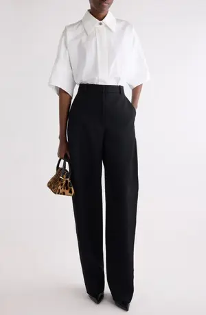 Givenchy Cocoon Wool Grain De Poudre Pants