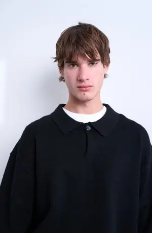 Topman Oversized Smart Polo Sweater - Black