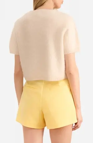 Cami Nyc Eugeny Short Sleeve Cashmere Sweater - Macadamia