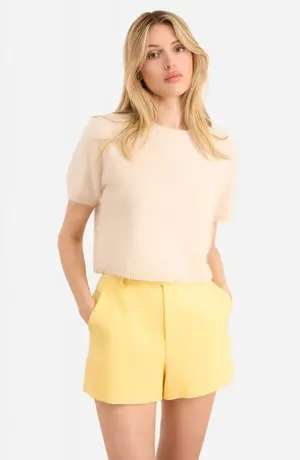 Cami Nyc Eugeny Short Sleeve Cashmere Sweater - Macadamia