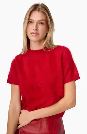 Cami Nyc Eugeny Short Sleeve Cashmere Sweater - Poppy