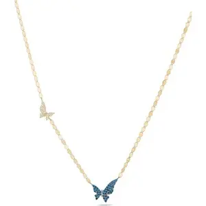 Lana Jewelry 14k Gold Diamond Butterfly Pendant Necklace - Yellow Gold