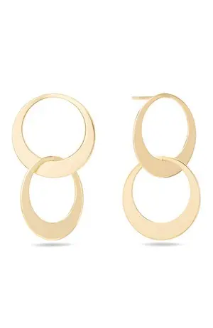 Lana Jewelry 14k Gold Double Interlocking Hoop Earrings - Yellow Gold