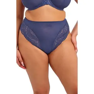 Elomi Tiernie Lace Trim Mesh Briefs - Denim