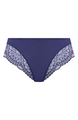 Elomi Tiernie Lace Trim Mesh Briefs - Denim