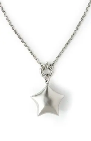 67JEWELRY Puffed Star Sterling Necklace - Silver