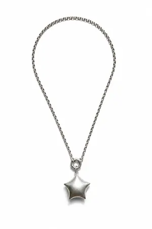 67JEWELRY Puffed Star Sterling Necklace - Silver