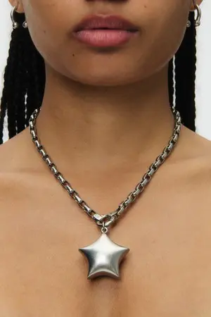 67JEWELRY Puffed Star Paperclip Necklace