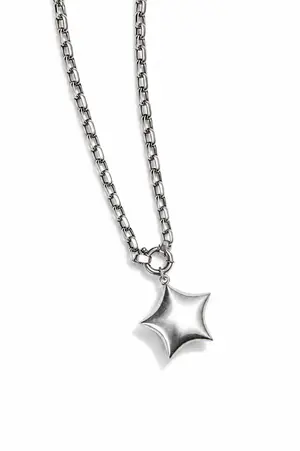 67JEWELRY Puffed Star Paperclip Necklace