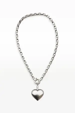67JEWELRY Puffed Heart Paperclip Necklace