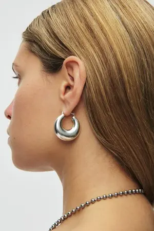 67JEWELRY Puffed Sterling Hoop Earrings