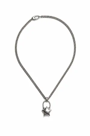67JEWELRY Mini Puffed Star Necklace - Silver