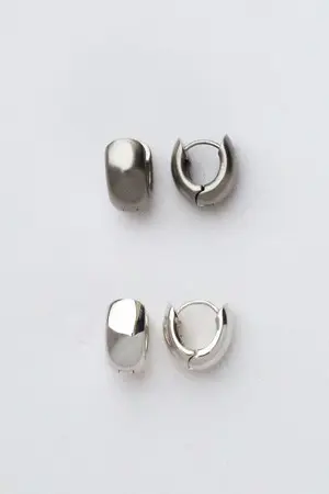 67JEWELRY Mini Puffs Hoop Earrings - Matte Silver