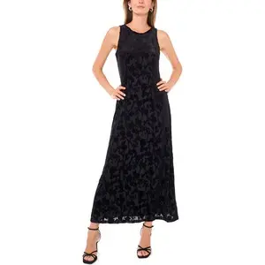 Vince Camuto Velvet Flocked Mesh Dress
