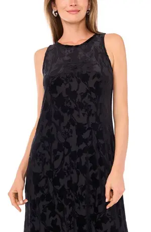 Vince Camuto Velvet Flocked Mesh Dress