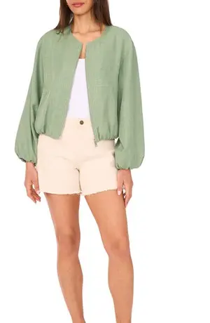 Vince Camuto Crop Bubble Jacket - Eucalyptus