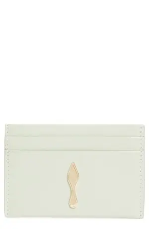 CHRISTIAN LOUBOUTIN Bettina Leather Card Case - Haiiro/gold