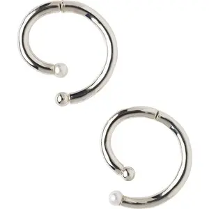 67JEWELRY Swirl Pearl Earrings - Silver