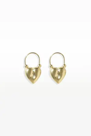 67JEWELRY Puffed Heart Vermeil Earrings
