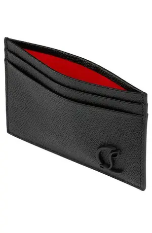 CHRISTIAN LOUBOUTIN Mooncrest Leather Card Case - Black