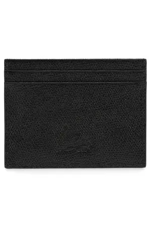 CHRISTIAN LOUBOUTIN Mooncrest Leather Card Case - Black