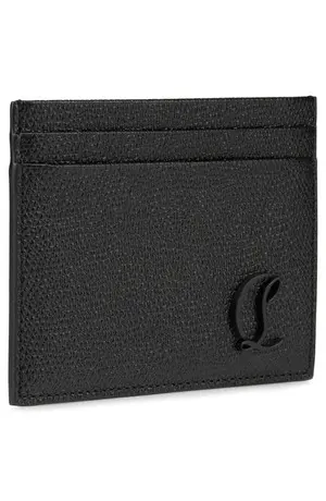 CHRISTIAN LOUBOUTIN Mooncrest Leather Card Case - Black