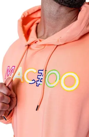 MACEOO Embroidered Logo Hoodie - Pink