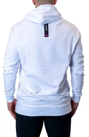 MACEOO Embroidered Logo Hoodie - White