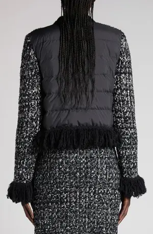 Moncler Fringed Mixed Media Jacket