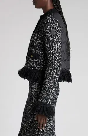 Moncler Fringed Mixed Media Jacket