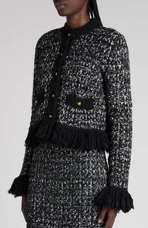 Moncler Fringed Mixed Media Jacket