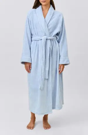 PAPINELLE Long Plush Robe - Winter Blue