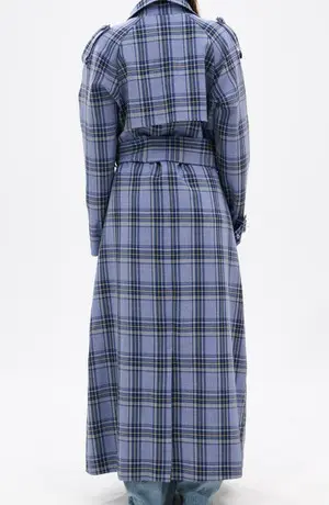 AZALEA WANG Plaid Trench Coat