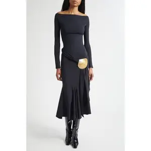 CONNER IVES Shell Belt Long Sleeve Mermaid Dress
