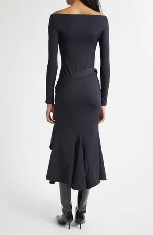 CONNER IVES Shell Belt Long Sleeve Mermaid Dress