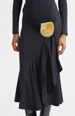 CONNER IVES Shell Belt Long Sleeve Mermaid Dress