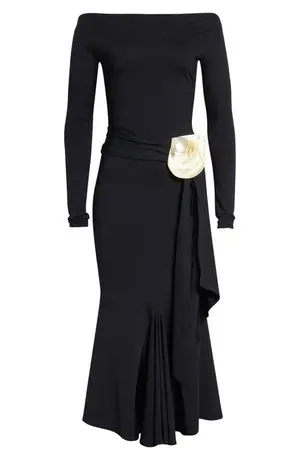 CONNER IVES Shell Belt Long Sleeve Mermaid Dress