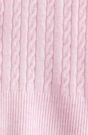 Nordstrom Cable Knit Zip-front Hoodie - Pink Shade