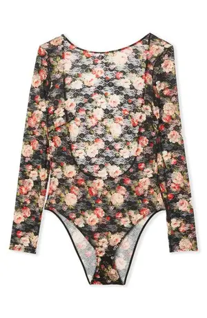 ETAM Floral Long Sleeve Bodysuit
