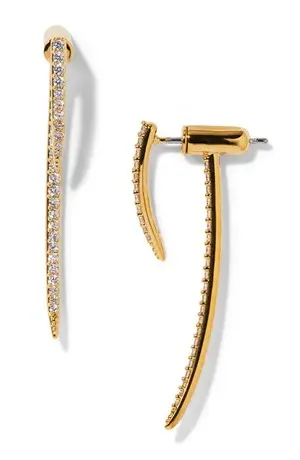 Nadri Cubic Zirconia Front/back Drop Earrings - Gold