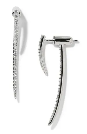 Nadri Cubic Zirconia Front/back Drop Earrings - Rhodium