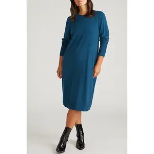 Universal Standard Everyday Long Sleeve Midi Sweater Dress - Deep Teal