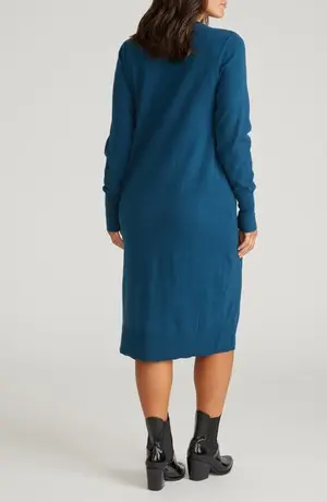 Universal Standard Everyday Long Sleeve Midi Sweater Dress - Deep Teal
