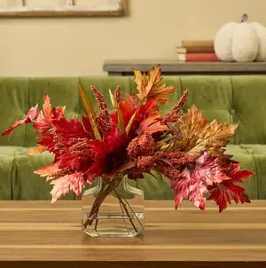 DARBY CREEK TRADING Mixed Fall Brown & Red Maple Leaf & Rust Astilbe